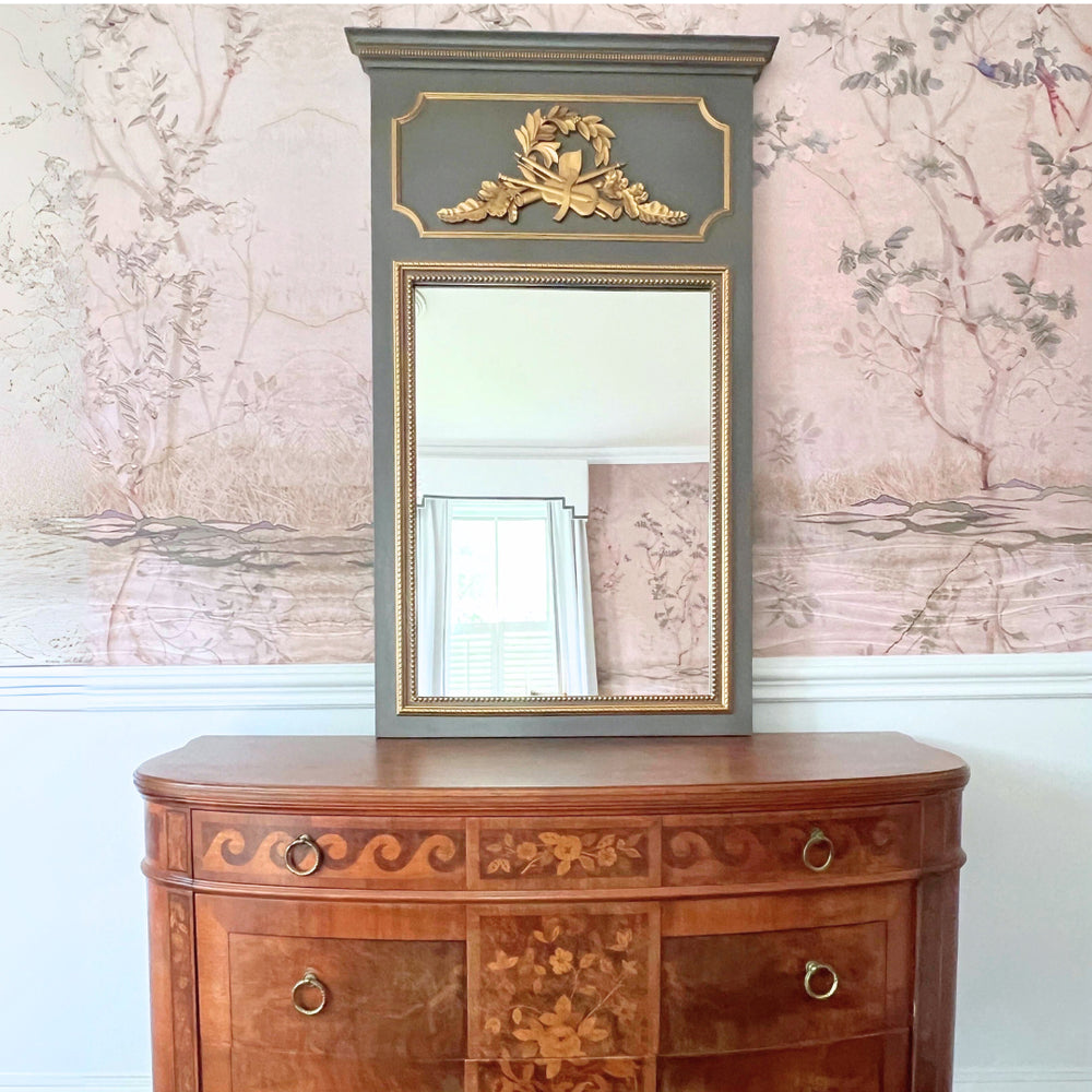 Orpheus Mirror Antiqued Grey | French Trumeau Mirror