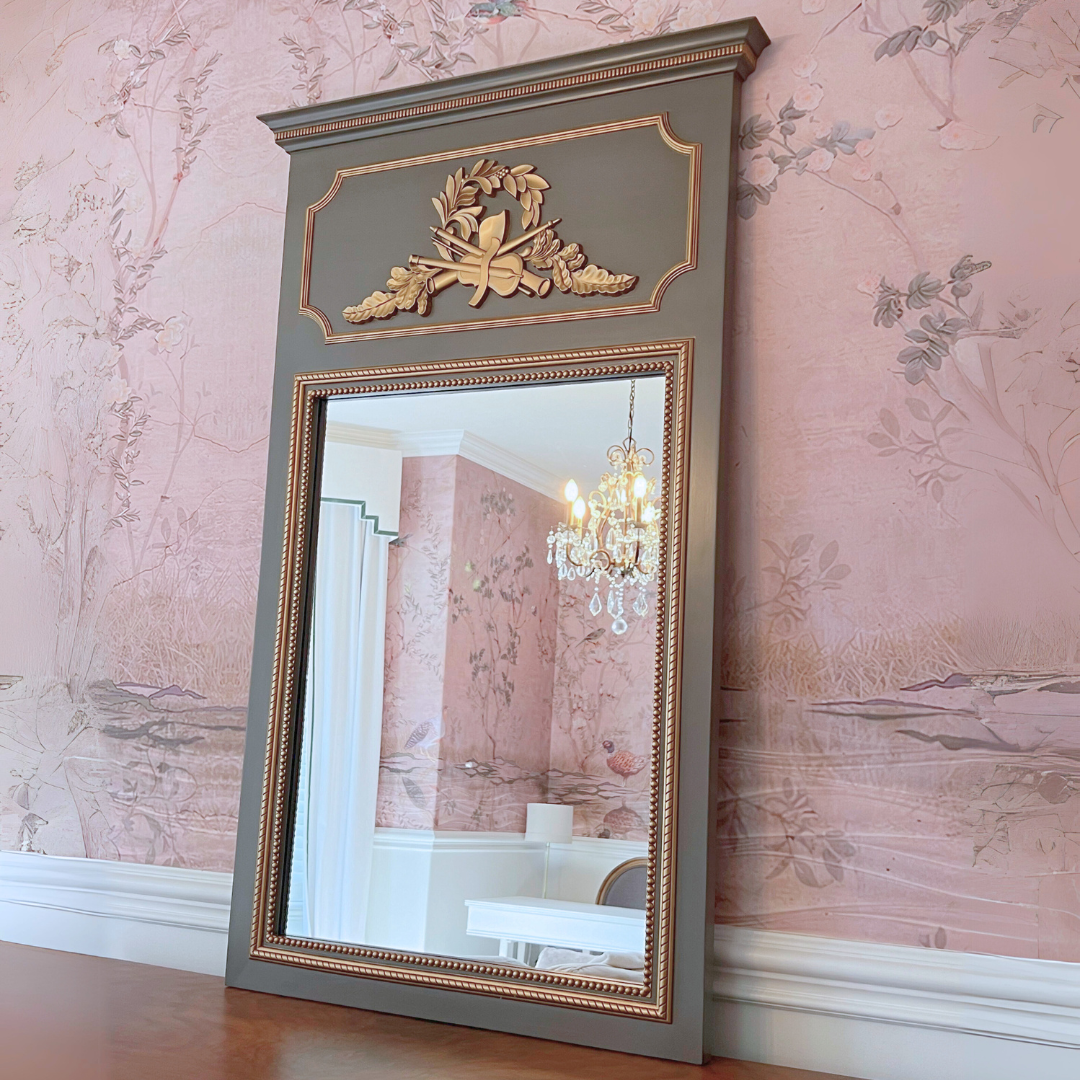Orpheus Mirror Antiqued Grey | French Trumeau Mirror