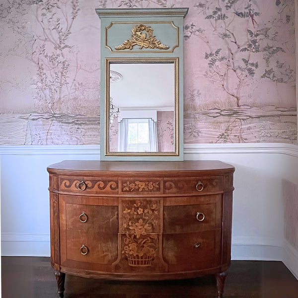 Orpheus Mirror Antiqued Blue | French Trumeau Mirror