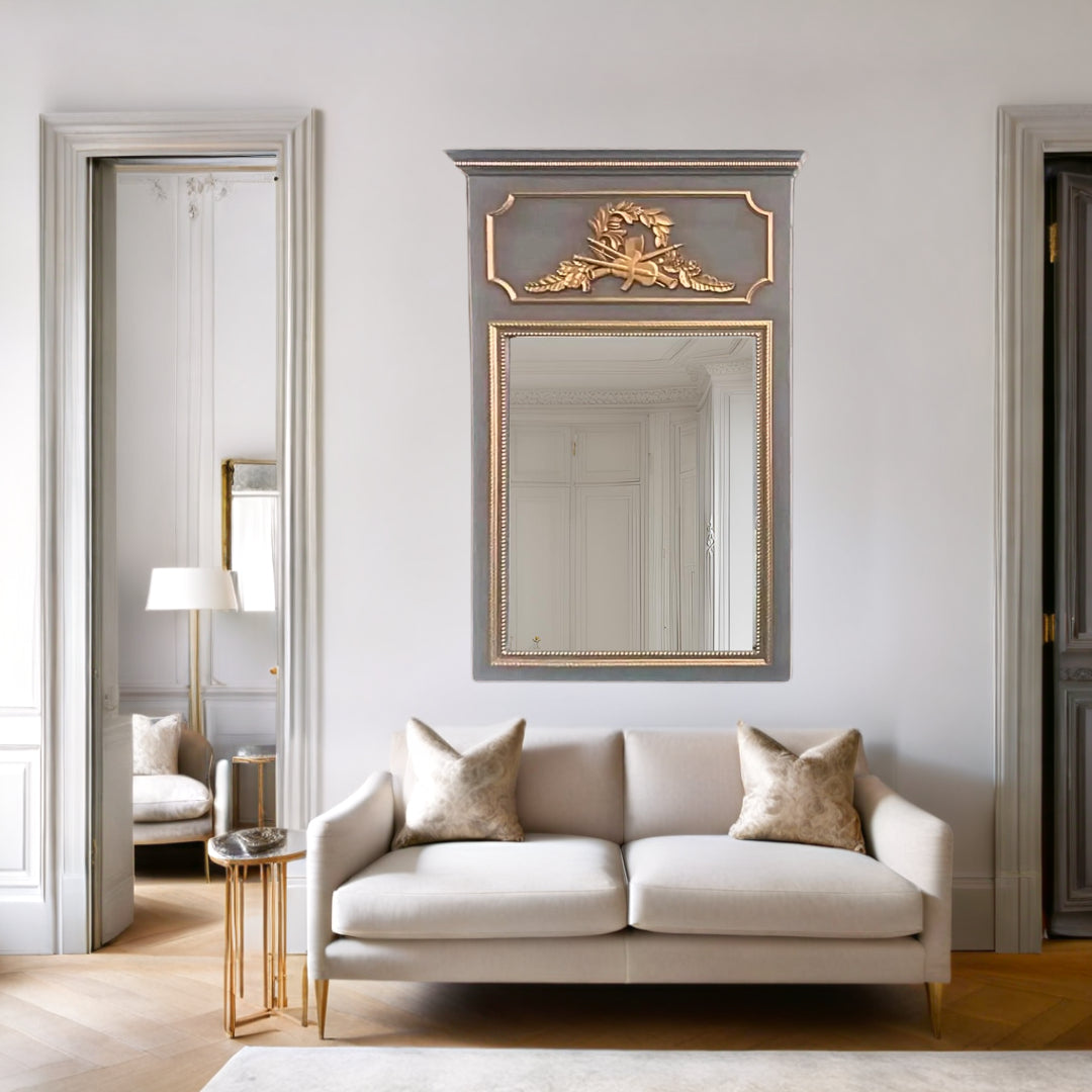 Orpheus Mirror - Antiqued Grey