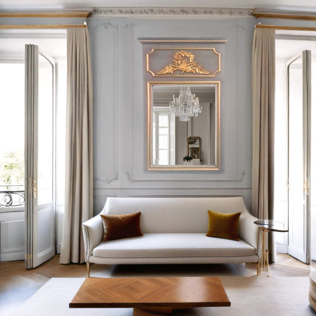 Orpheus Mirror - Antiqued Grey