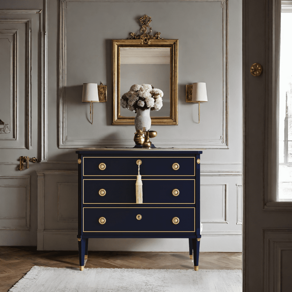Buy Deep Navy Color Gustavian Dresser with Spacious Drawers